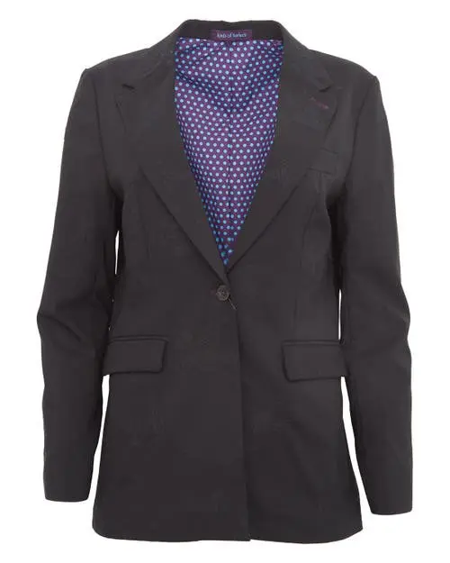 LORDS OF HARLECH Julia Stretch Wool Tailored Blazer - Black