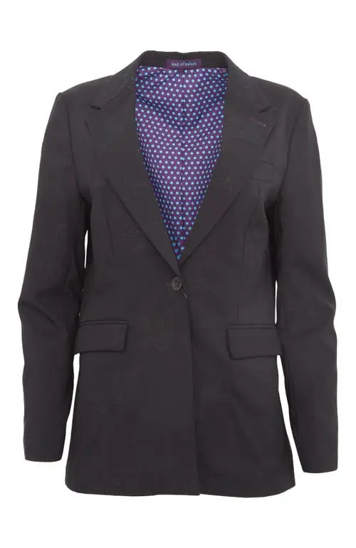 LORDS OF HARLECH Julia Stretch Wool Tailored Blazer - Black