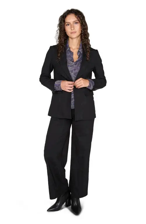 LORDS OF HARLECH Julia Stretch Wool Tailored Blazer - Black