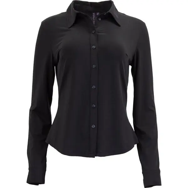 LORDS OF HARLECH Stephanie Stretch Knit Shirt - Black