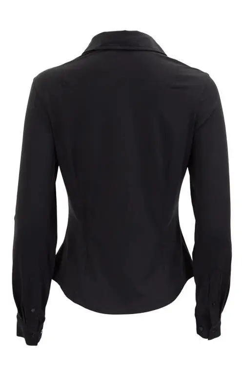 LORDS OF HARLECH Stephanie Stretch Knit Shirt - Black