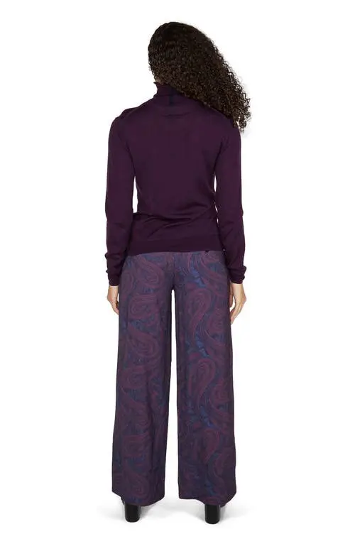 LORDS OF HARLECH Rona Cashmere Blend Turtleneck Sweater - Plum