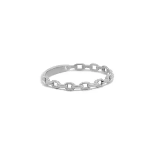 THE LOVERY FINE JEWELRY Oval Link Ring - White Gold