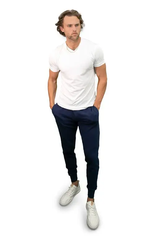 LORDS OF HARLECH Jay Brushed Interlock Jogger Pant - Midnight