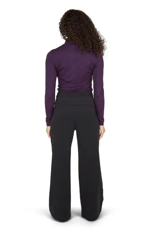 LORDS OF HARLECH Paige Wide Leg Brushed Knit Pant - Black
