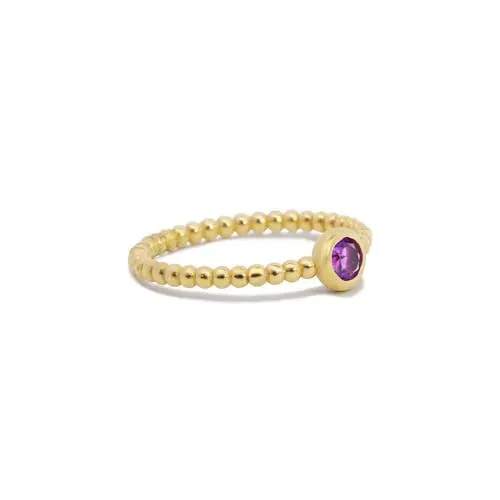 THE LOVERY 14k Gold Beaded Ring