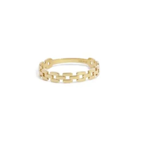 THE LOVERY FINE JEWELRY Square Link Ring - Yellow Gold