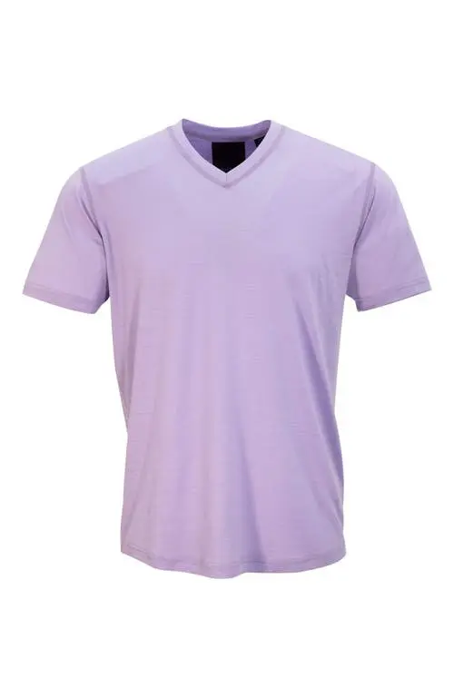 LORDS OF HARLECH Victor Extra Fine Merino Wool V-neck Shirt - Lavender