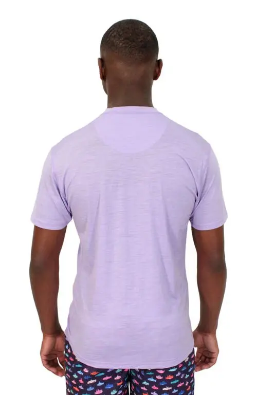 LORDS OF HARLECH Victor Extra Fine Merino Wool V-neck Shirt - Lavender