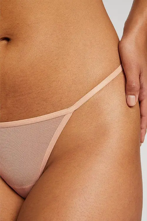 NEGATIVE UNDERWEAR Sieve String Thong - Buff