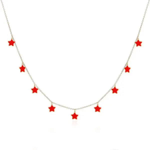 THE LOVERY FINE JEWELRY Star Dangle Necklace - Coral