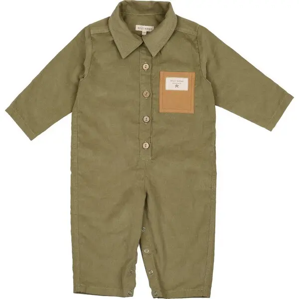 WILD WAWA Corduroy Jumpsuit - Olive