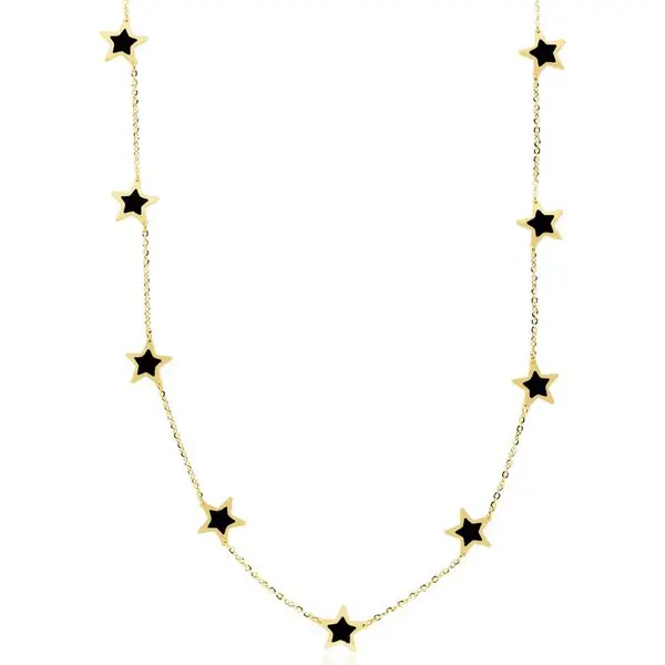 THE LOVERY FINE JEWELRY Star Station Necklace - Onyx