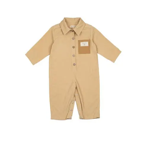 WILD WAWA Floral Corduroy Jumpsuit - Sandstone