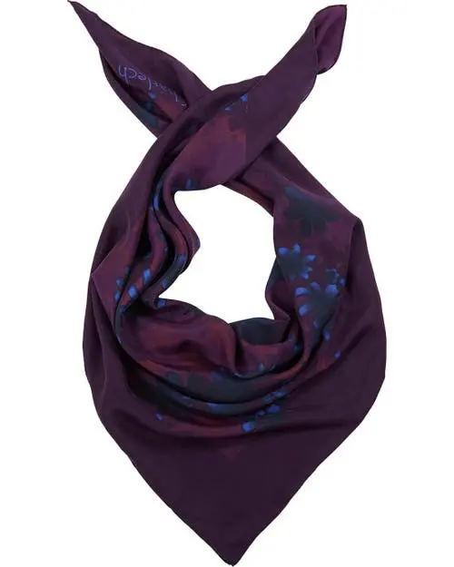 LORDS OF HARLECH Sofia Silk Scarf - Rambla Floral Plum