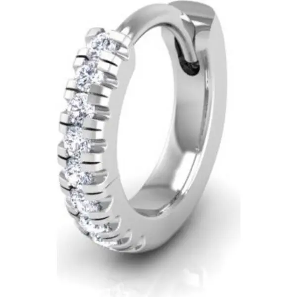SEED2STONE Pavé Diamond Single Hoop Earring - White Gold