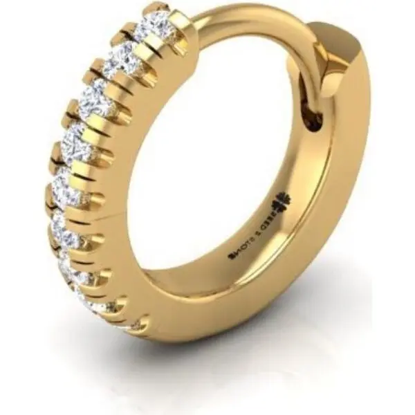 SEED2STONE Pavé Diamond Single Hoop Earring - Yellow Gold