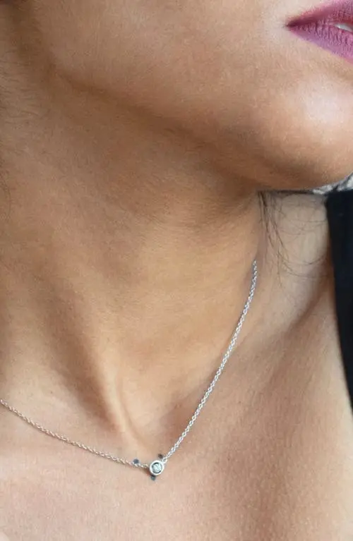 SEED2STONE Station Diamond Pendant Necklace - Silver