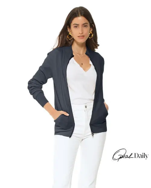 MONTICELLI CASHMERE Pure Cashmere Double Slider Slider Zip Cardigan - Black