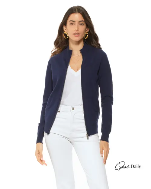 MONTICELLI CASHMERE Pure Cashmere Double-slider Zip Cardigan - Blue