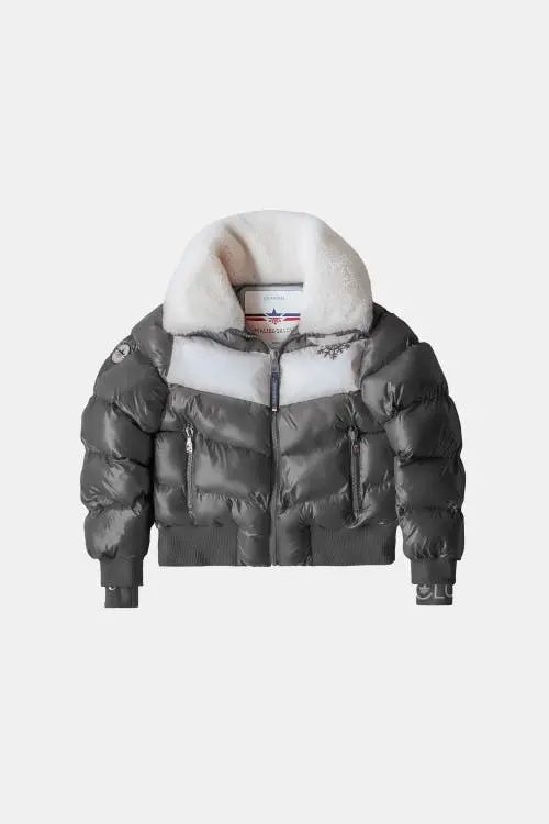 MALIBU SKI CLUB Apres Slick Bomber Jacket - Grey