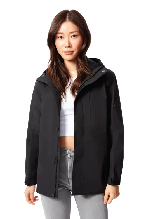 ALPINE NORTH Tahsis Lightweight Waterproof Shell Jacket - Black