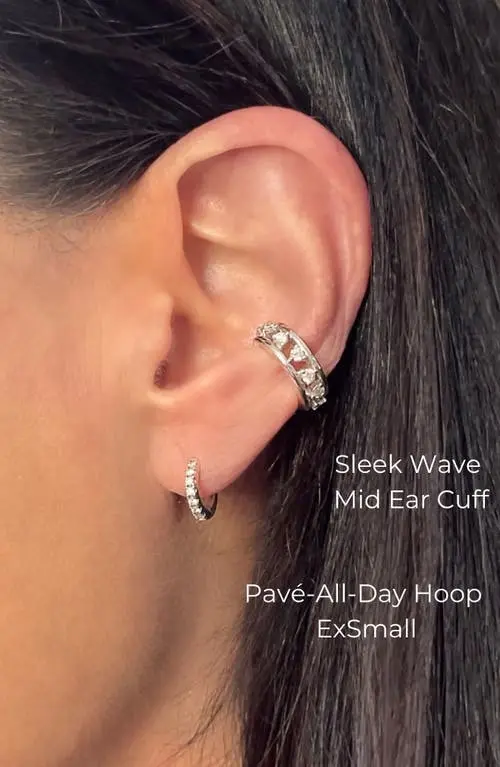 SEED2STONE Sleek Wave Diamond Ear Cuff