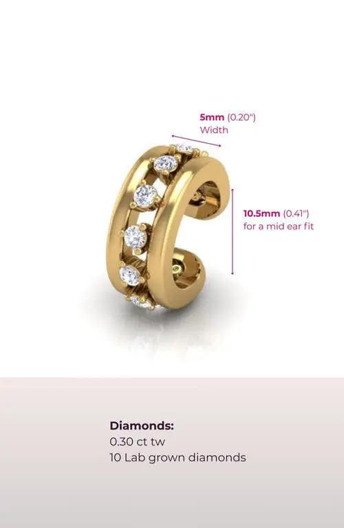 SEED2STONE Sleek Wave Diamond Ear Cuff