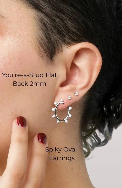 SEED2STONE Spiky Oval Diamond Hoop Earrings
