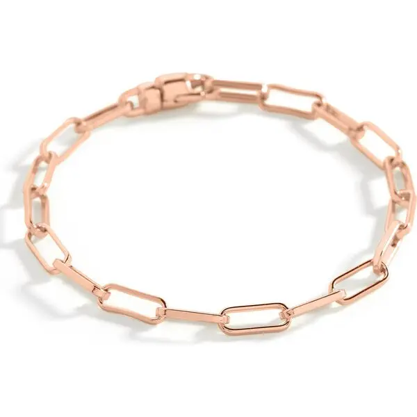 MINT & LILY Open Link Paperclip Chain Bracelet - 18k Rose Gold Plated