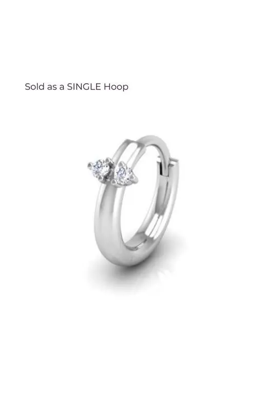 SEED2STONE Twin Hoop With Diamonds - Silver