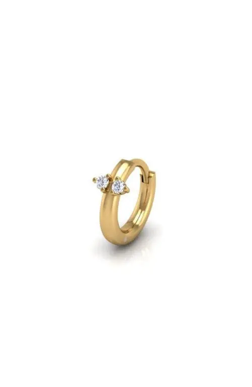 SEED2STONE Twin Hoop Earring - Yellow Gold