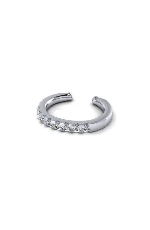 SEED2STONE Pave Diamond Ear Cuff In 14k - Silver