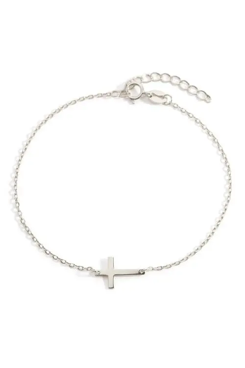 MINT & LILY Cross Charm Bracelet - 925 Sterling Silver