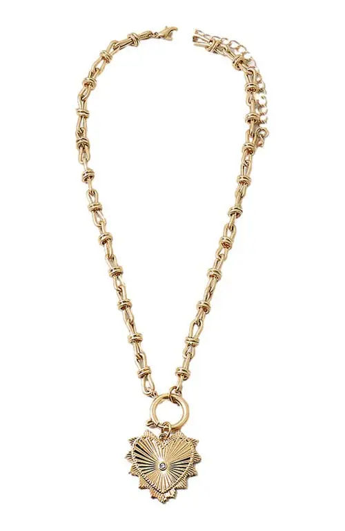ERIN MCDERMOTT JEWELRY Heart Charm Toggle Necklace - Gold