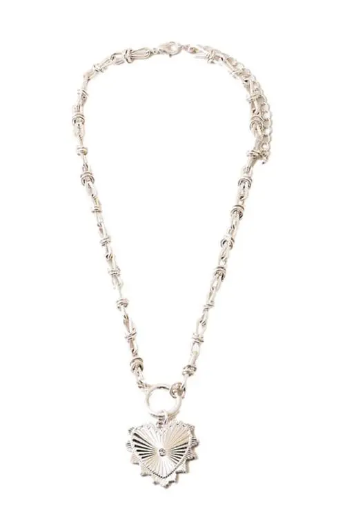 ERIN MCDERMOTT JEWELRY Heart Charm Toggle Necklace - Silver