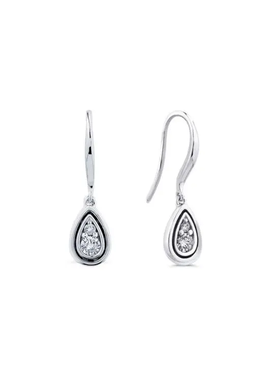 SEED2STONE Perfect-pear Diamond Drop Earrings - Silver