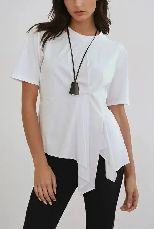 SISTERLY Lise Asymmetric Drape Top