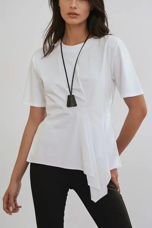 SISTERLY Lise Asymmetric Drape Top