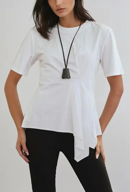 SISTERLY Lise Asymmetric Drape Top