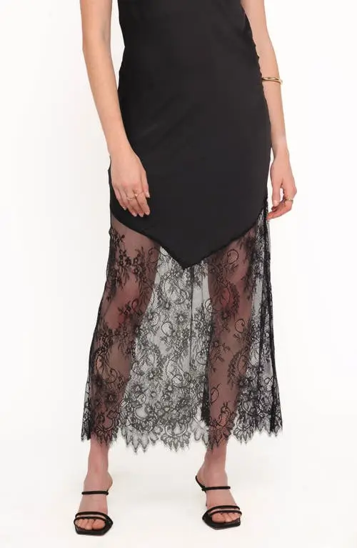 PETAL & PUP Satin And Lace Maxi Slipdress