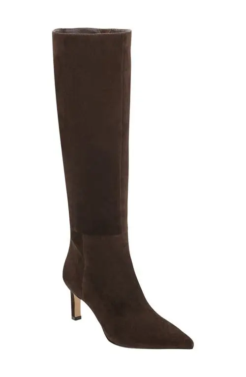 Marc Fisher Eva Pointed Toe Knee High Boots - Dark Brown