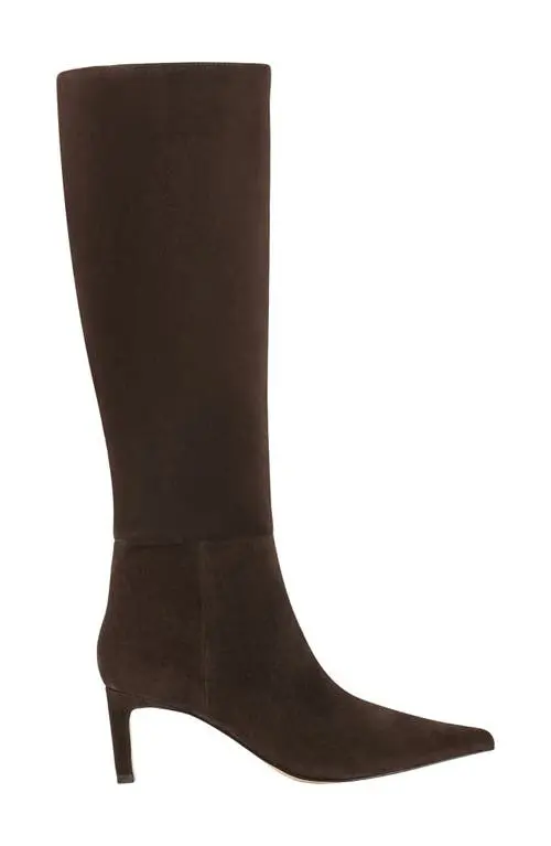 Marc Fisher Eva Pointed Toe Knee High Boots - Dark Brown