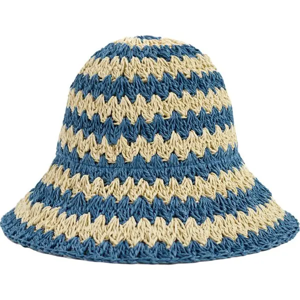 LOST PATTERN Linea Packable Straw Hat - Blue