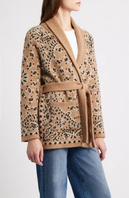 The Great. Bandana Shawl Collar Cardigan