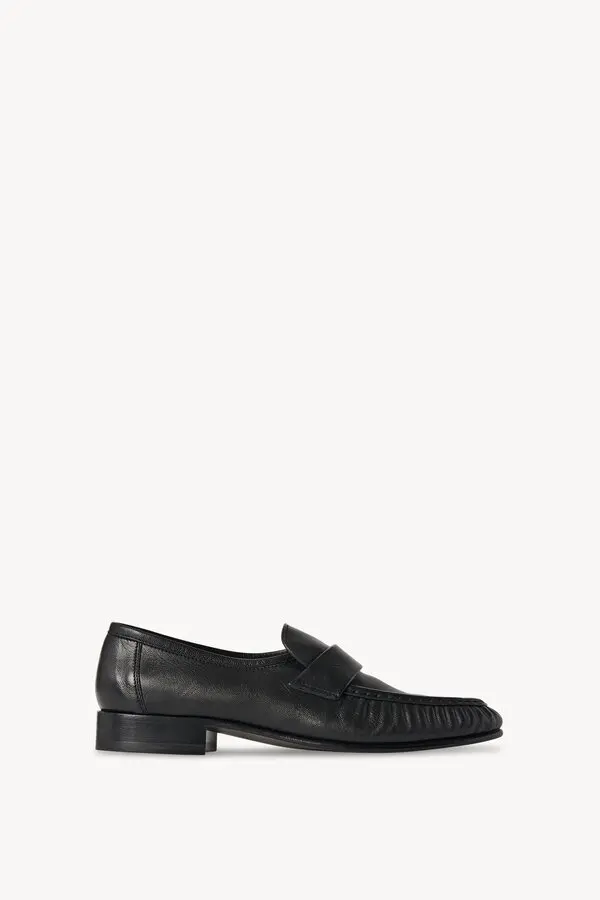 THE ROW Soft Loafer In Leather - Black