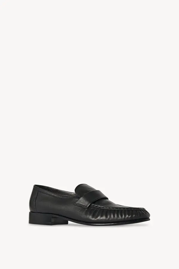 THE ROW Soft Loafer In Leather - Black
