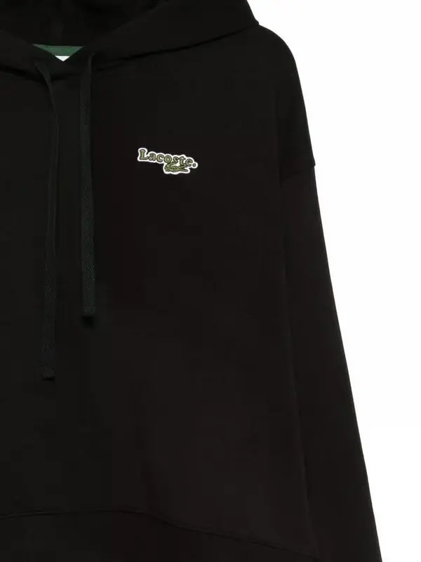 Lacoste Drawstring Hooded Sweatshirt - Black