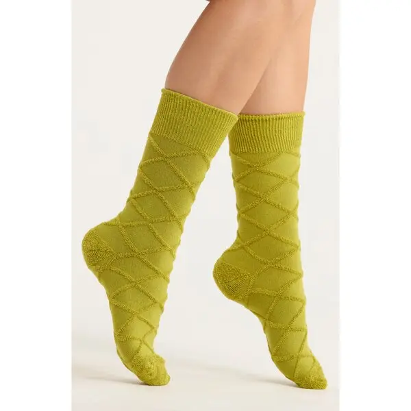 CASA CLARA Reyes Crew Socks - Chartreuse