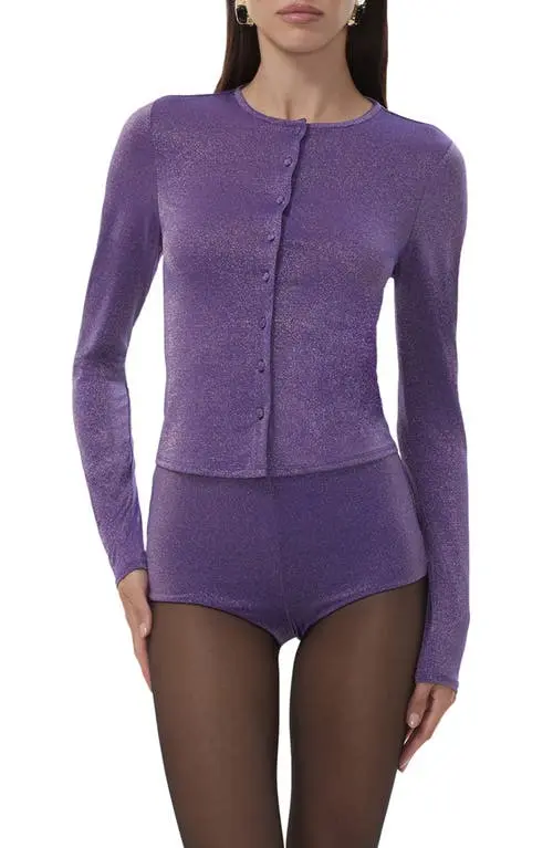 AFRM Linda Metallic Cardigan - Deep Violet